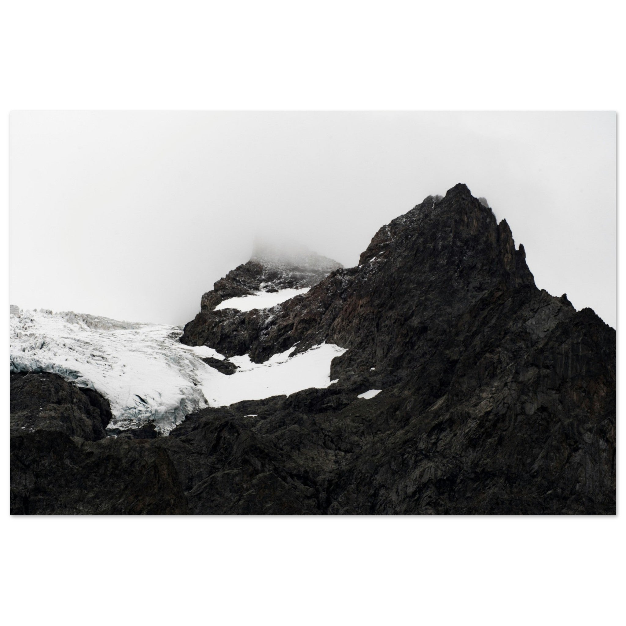 Photographic print – La Meije, ridge & glacier in the fog – Tableaux ...